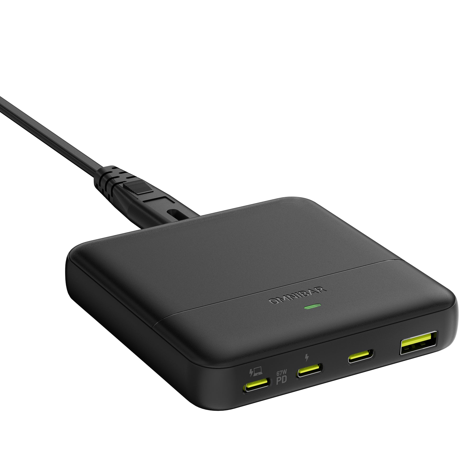 Omnibar 67W 4-Port Slim Charging Station, Black – OMNIBAR